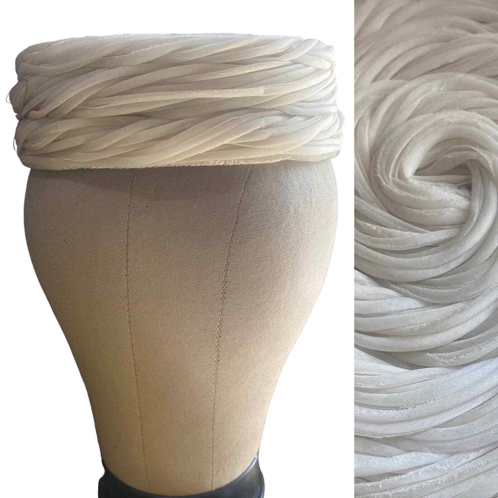 MCM 60s Vintage Betmar Off White Turban Pillbox Cigar… - Gem