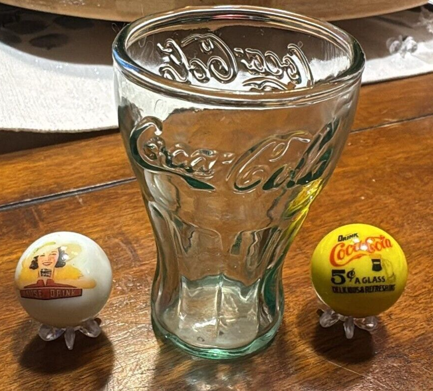 Coca Cola 1 inch glass marbles w/stands a small coca cola glass | eBay