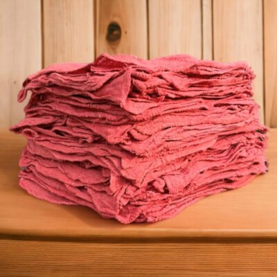 50 Pcs Red Shop Towels Jumbo 15x15 Cleaning Rags, A-Grade & Free ...