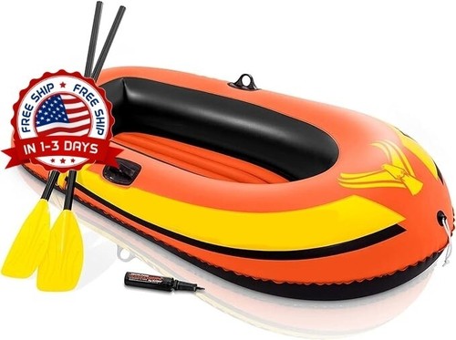 Bote Inflable Con Remos Balsa Bote De Pesca Resistente Durable Bomba De ...