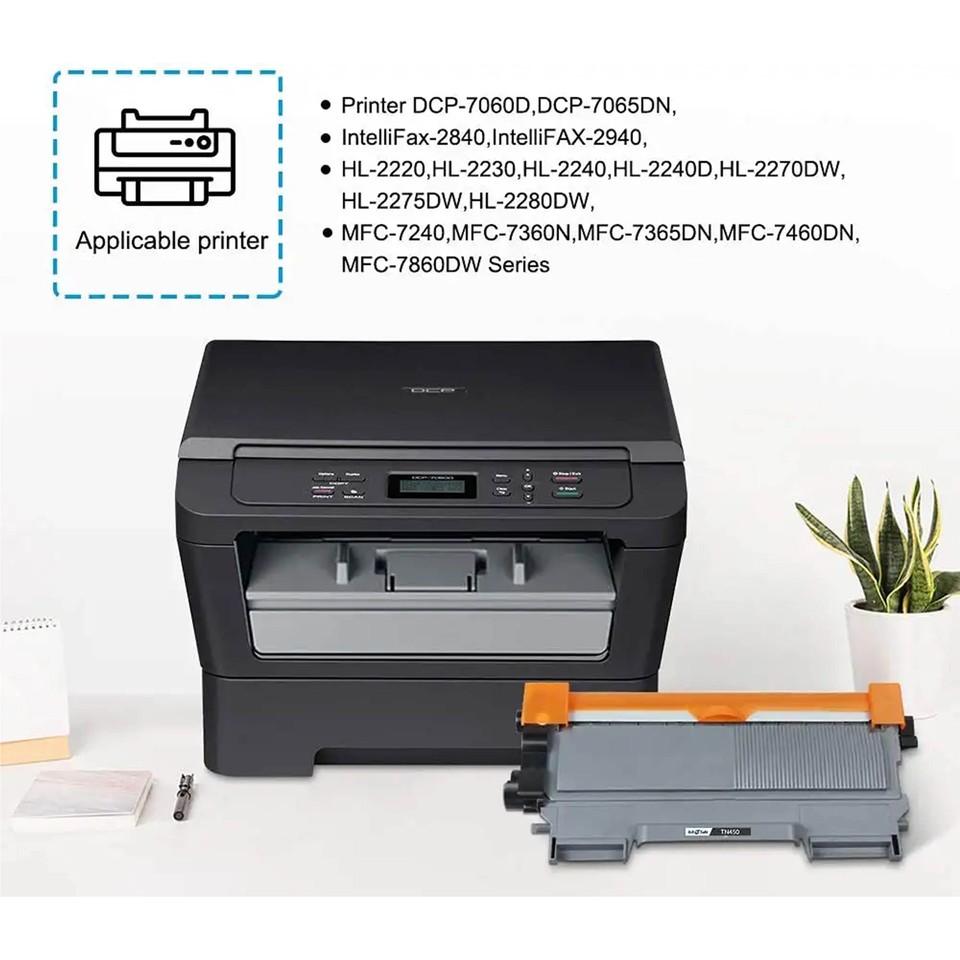 4PK For Brother TN450 HY Black Ink Cartridge HL-2240 2230 2270DW MFC ...