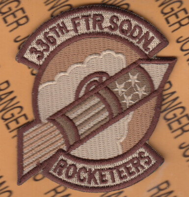 USAF Air Force 336th Figther Sq FS ROCKETEERS ~3.25" Desert DCU patch c ...
