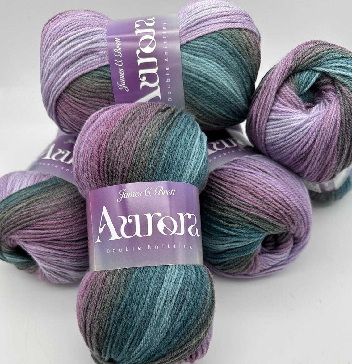 James C Brett Aurora Double Knitting Crochet Yarn Wool - 5x100g Balls - AU04 | eBay