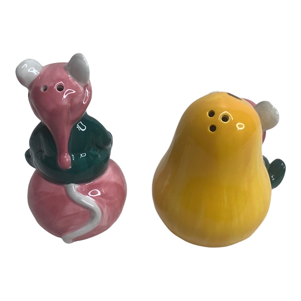 Applause Mouse Salt and Pepper Shakers with Pear Red Vegetable | eBay