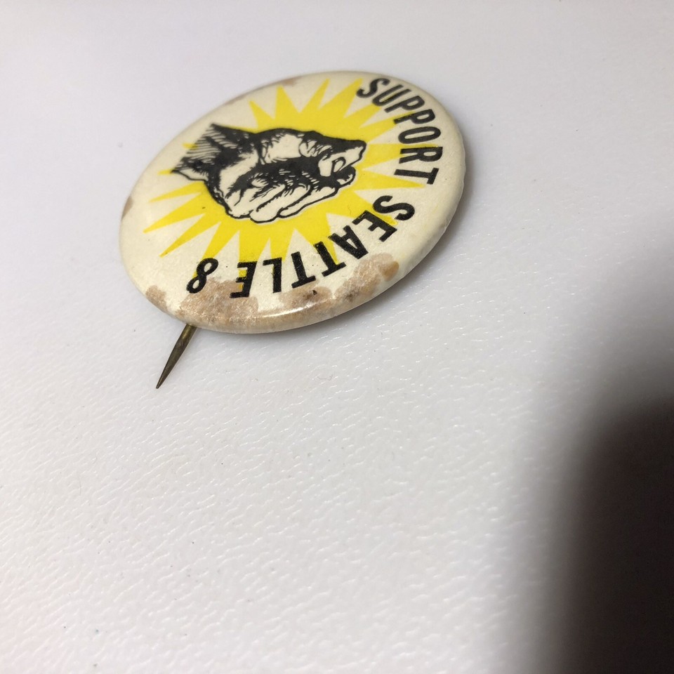 Vintage Seattle 8 Civil Rights Protest Vietnam War Hippie Pin Pinback ...