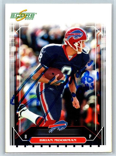 Brian Moorman 2006 Score RC,AU In Person Autograph Buffalo Bills #292 ...