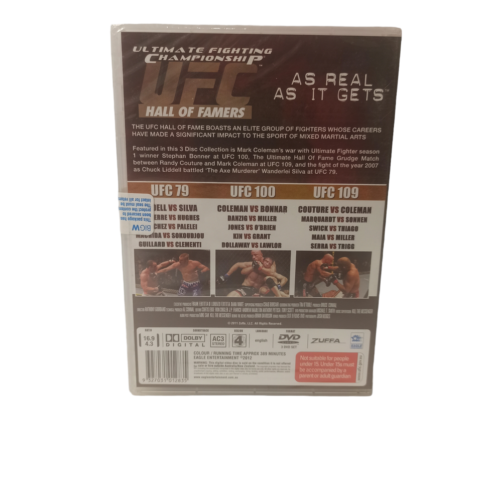UFC Collection Hall Of Famers DVD Ultimate Fighting MMA Martial Arts ...