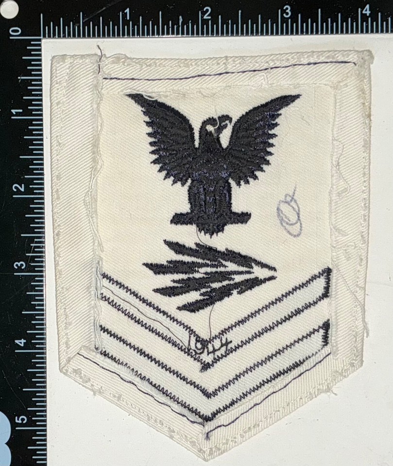 WWII 1944 DATED USN US Navy Radioman Petty Officer 2nd Class WHITE Rate ...