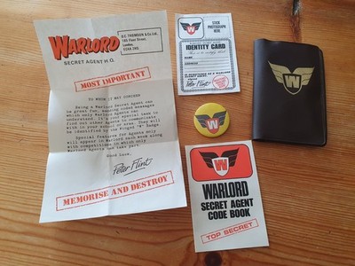 Warlord Secret Agent Wallet Codes Card 1975 Warlord Comic Badge Vintage ...