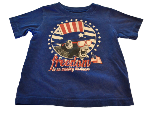 Patriotic Red White Blue T-Shirt 4th July "Freedom Is No Monkey ...