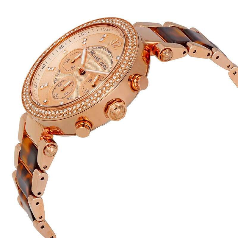 Michael Kors Parker Chronograph Rose Dial Ladies Watch - MK5538 | eBay