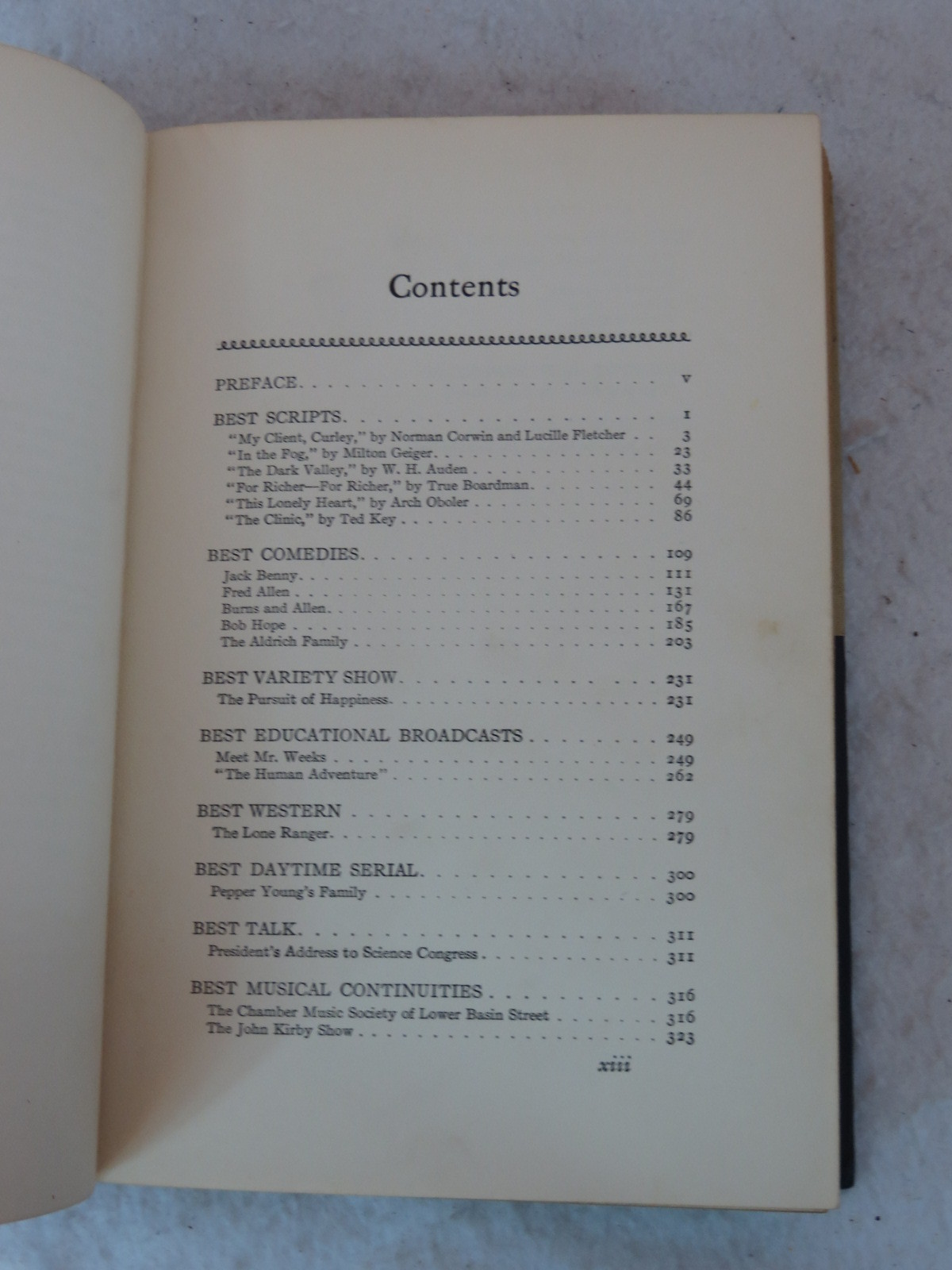 Max Wylie (ed.) BEST BROADCASTS OF 1939-1940 Whittlesey House c. 1940 ...