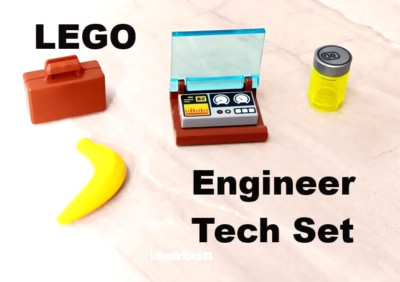 New LEGO Engineer Tool Set Tech Dew Soda Banana Gauge Briefcase Laptop ...
