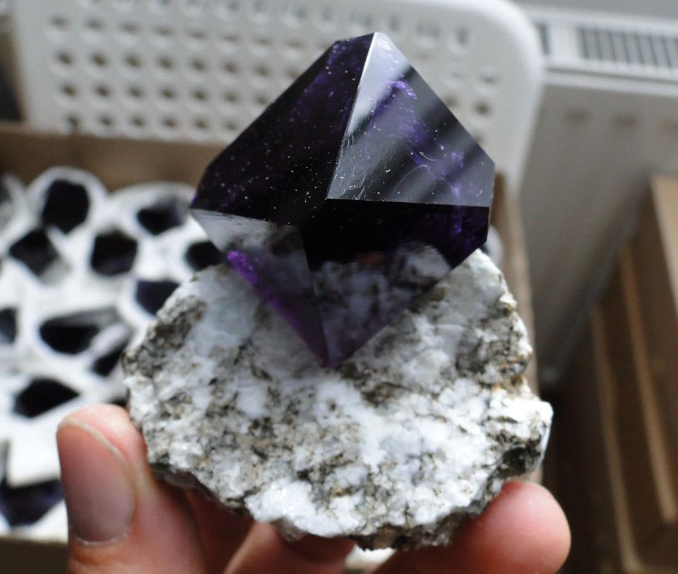 Amazing Nice - TOP Luster Deep Purple ALUNITE crystal on MATRIX from ...