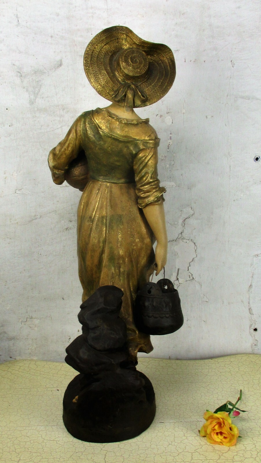 Statue Goldscheider signed E. Tell Terracotta Water Carrier Jugendstil ...