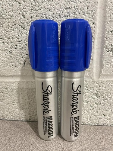 Sharpie Magnum Permanent Marker Extra Large Chisel Tip BLUE Pack Of 2 ...