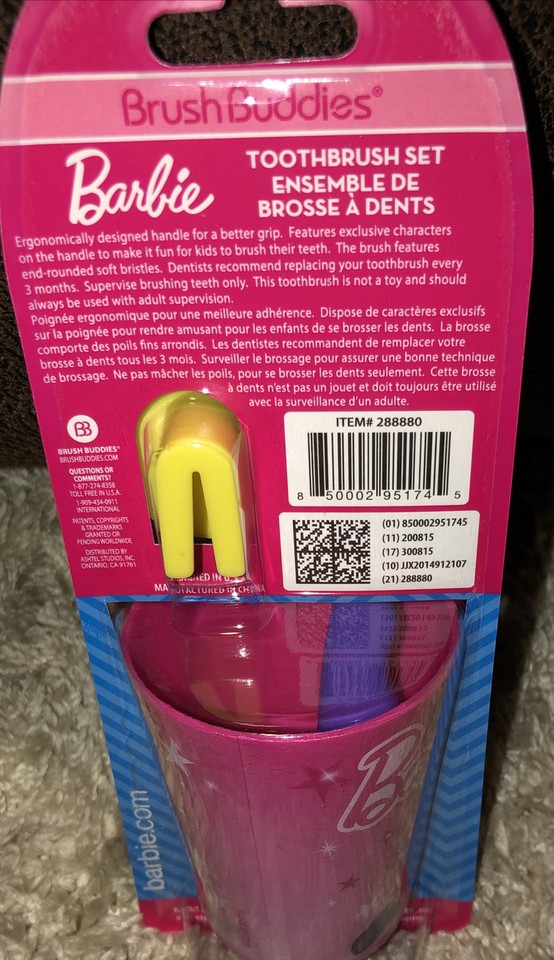Toothbrush Set 3pc Children's Barbie :(Toothbrush,Cover and Rinsing Cup ...