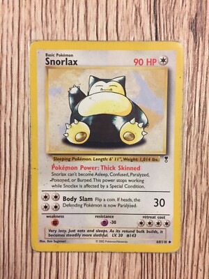 Snorlax Legendary Collection Pokémon Card WOTC 64/110 HP/DMG | eBay