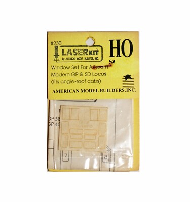 Laser Kit #230, HO Scale Window Set for Athearn GP and SD Angled Roof ...