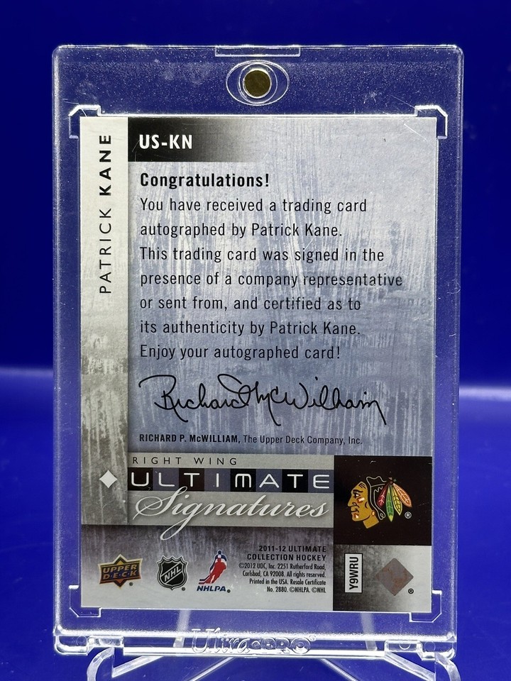 Patrick Kane 2011-12 Ultimate Signatures Collection Autograph ...