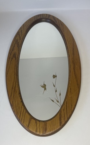 Vintage ~Orpheus Mirrors~ Wooden Oval Wall Mirror Golden Flying Bird 21 ...