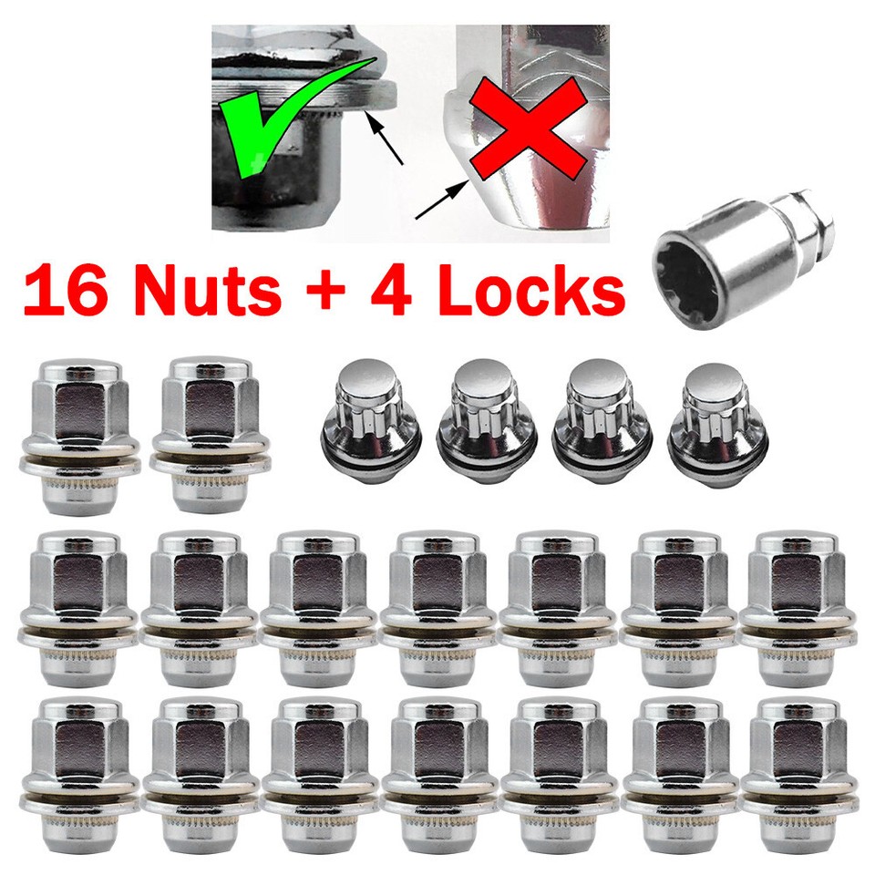 20PCS Alloy Silver Wheel Nuts + Locks (16+4) M12x1.5 Bolts for Jaguar ...