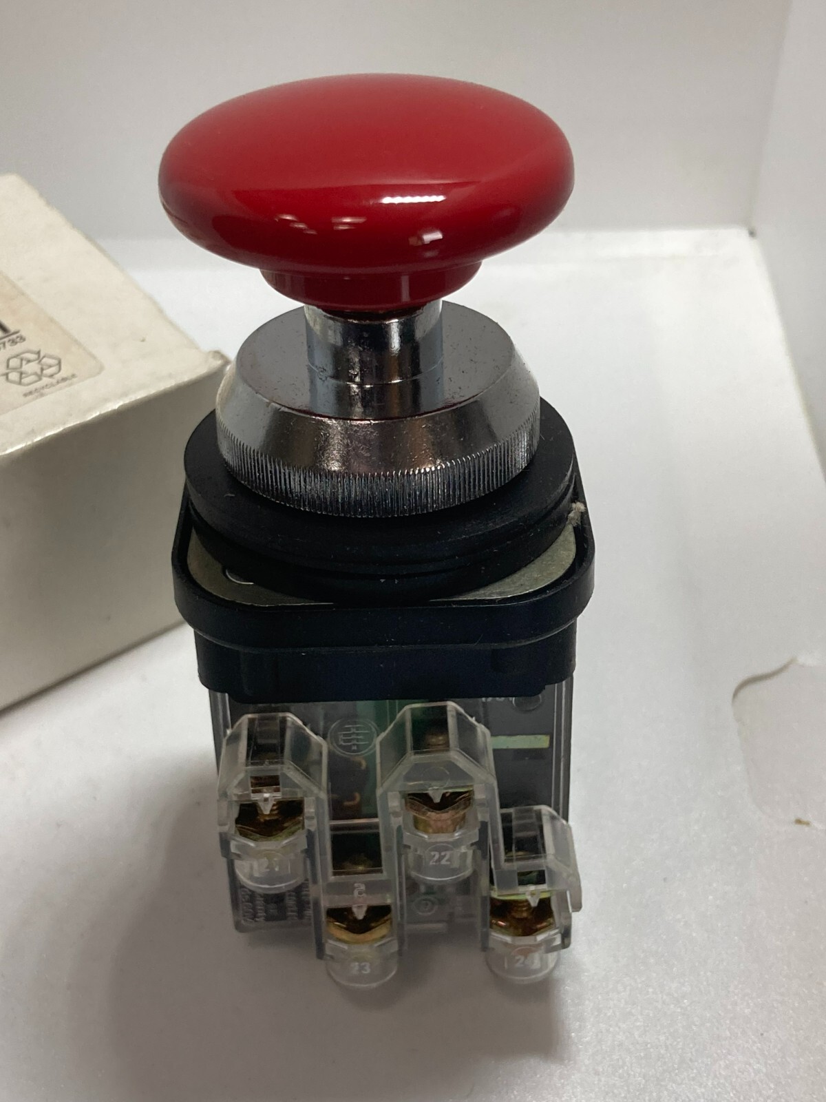 TELEMECANIQUE XB2MT42 CONTROL PULSATOR PUSHBUTTON MUSHROOM RED 2NO+2NC ...