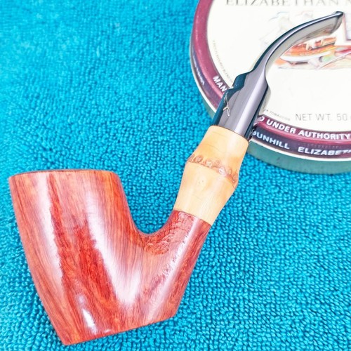 MINT SAVINELLI AUTOGRAPH LARGE 3/4 BENT BAMBOO SHANK SITTER FREEHAND ...