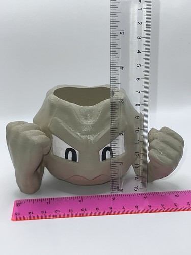 Geodude Pokemon Flower Succulent Pot Planter 3D Printed Hand Painted ...