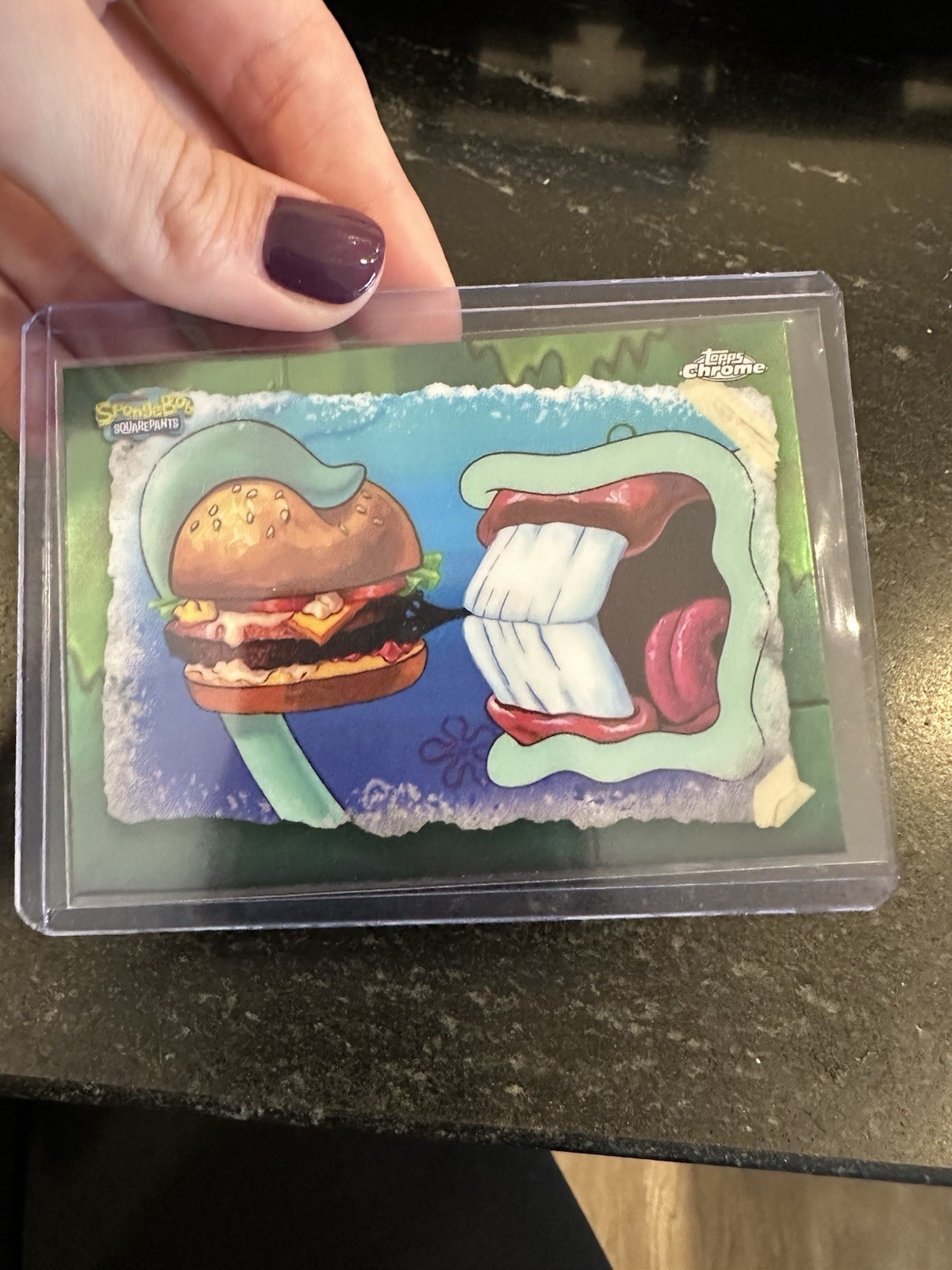 Topps Chrome SpongeBob SquarePants Gross Out #1 Just One Bite Squidward ...