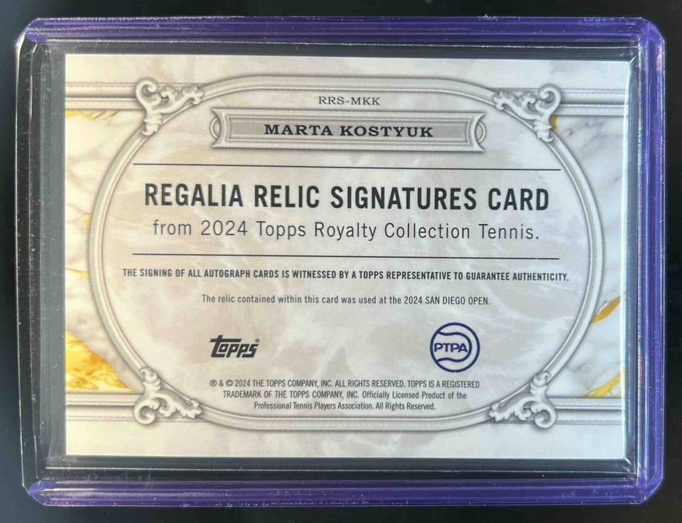 2024 Topps Royalty Collection Marta Kostyuk Regalia Relic Signatures Auto #63/75 | eBay