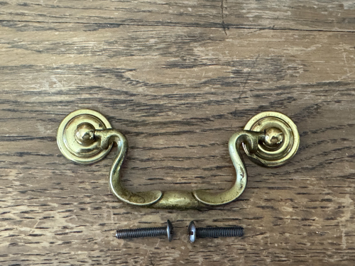 Original Thomasville Swan Neck Cast Brass Drawer Drop Pull 3 in c-c ...