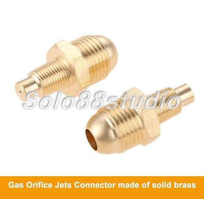 2x Propane Orifice Adapter Connector Tube Fitting 3/8" Flare 1/8" Mnpt ...