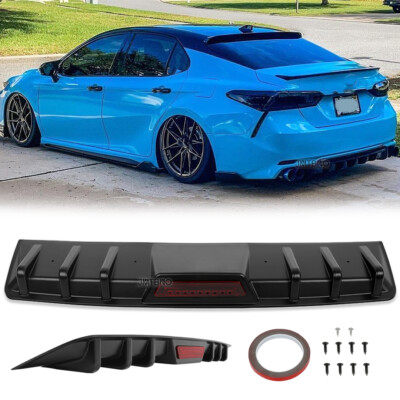 For Toyota Camry LE SE XSE Rear Bumper Diffuser Lip Shark Fins Splitter ...