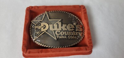Vtg Duke's Country Tulsa Oklahoma Radio Brass Belt Buckle | eBay