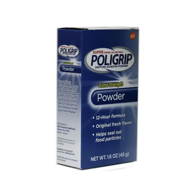 3 x Poligrip Denture Adhesive Fixative Powder 45g (Alternative to Ultra ...