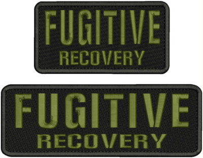 F RECOVERY EMBROIDERY PATCH 9X3 & 6X3 HOOK BACK OD GREEN ON BLACK | eBay