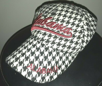 Vintage Alabama Crimson Tide Hat Fitted Houndstooth Embroider Rare Hard ...