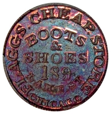 Chicago Civil War Token Merchant Token, Flaggs, IL F-150S-1a, PCGS MS64 ...
