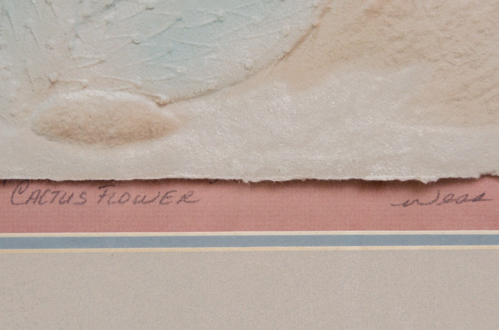 Vintage Figi Graphics Large 21x21 Wess Pressed Art Print "Cactus Flower ...