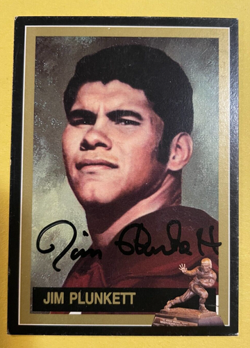 SIGNED JIM PLUNKETT 1991 HEISMAN TROPHY FOOTBALL CARD AUTOGRAPH ...
