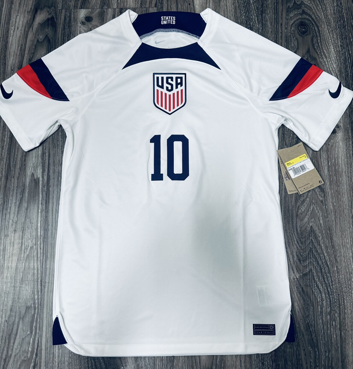 NIKE USA HOME JERSEY WORLD CUP QATAR 2022 WHITE DN0706-101 #10 PULISIC ...