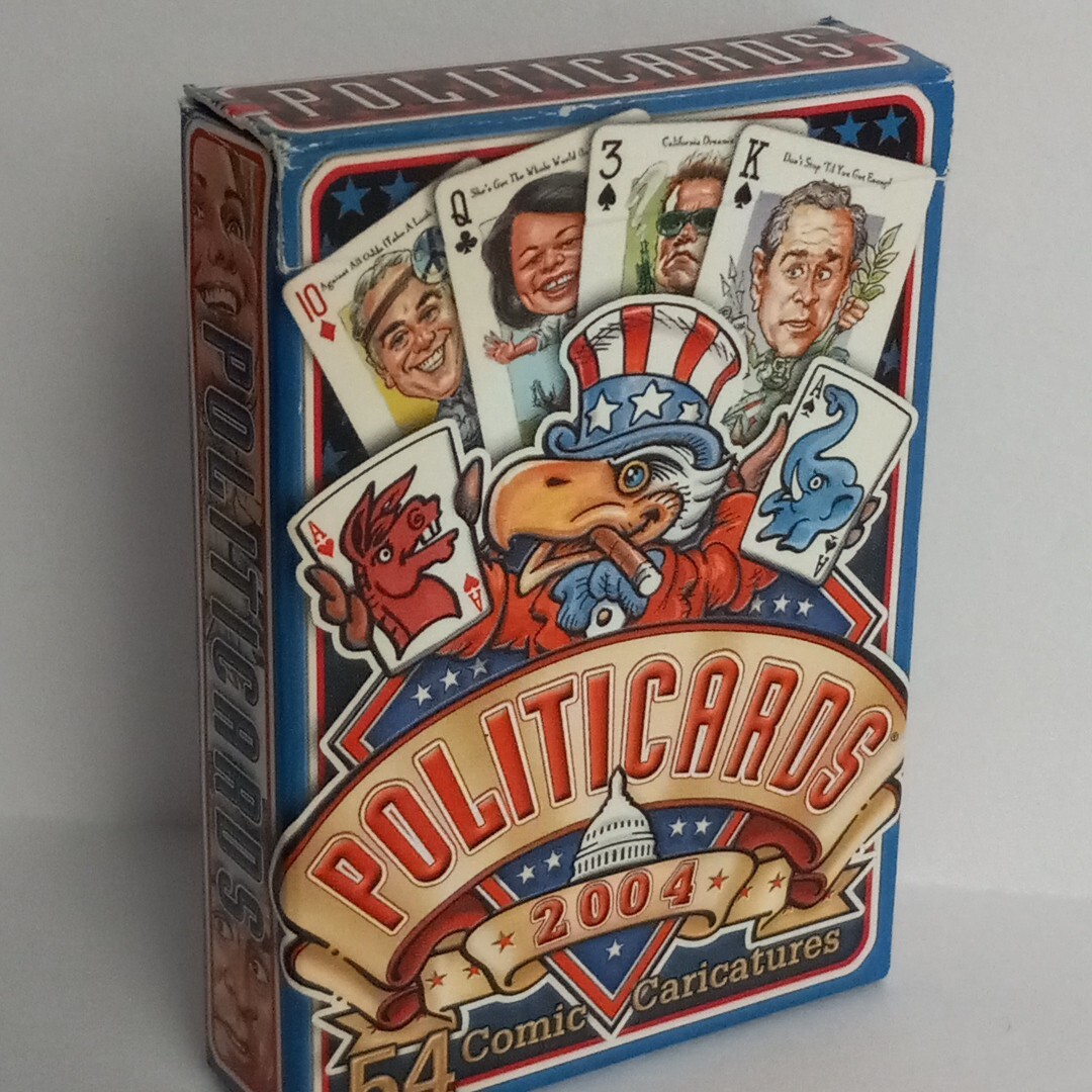 Politicards 2004- Political Comic Caricatures Playing Cards - Blue- W ...