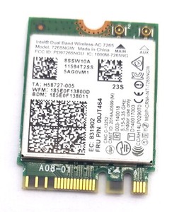 Intel Dual Band Wireless-AC 7265 Model 7265NGW 802.11ac integrated ...