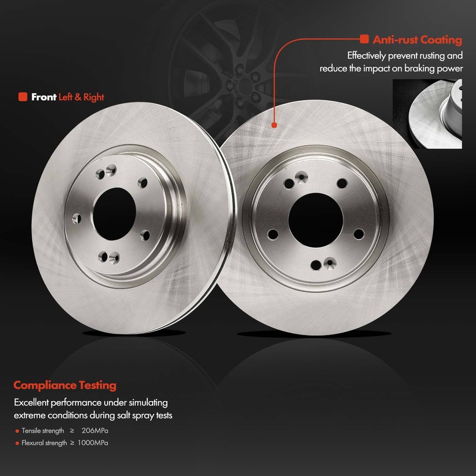 2Pcs 305mm Front Disc Brake Rotors for Hyundai Elantra Sonata Kia Forte ...