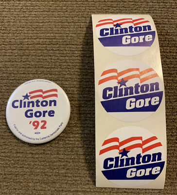 Clinton Gore Campaign Button New | eBay