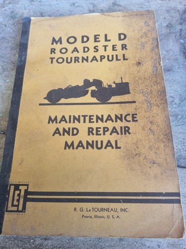 LeTourneau Model D roadster tournapull repair manual | eBay Australia