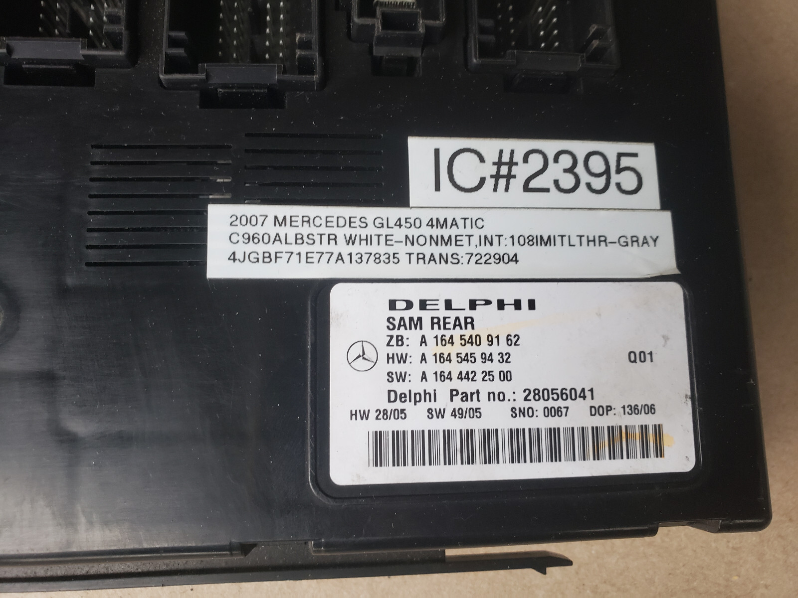 MERCEDES W164 Ml GL Rear Signal Acquisition & Activation Module ...