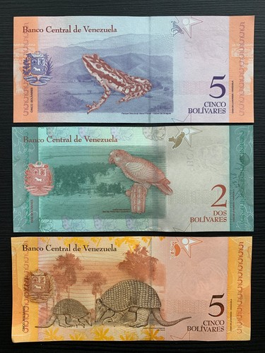 3 PCS Venezuelan Animal Banknotes Lot. Venezuela Paper Money Currency ...