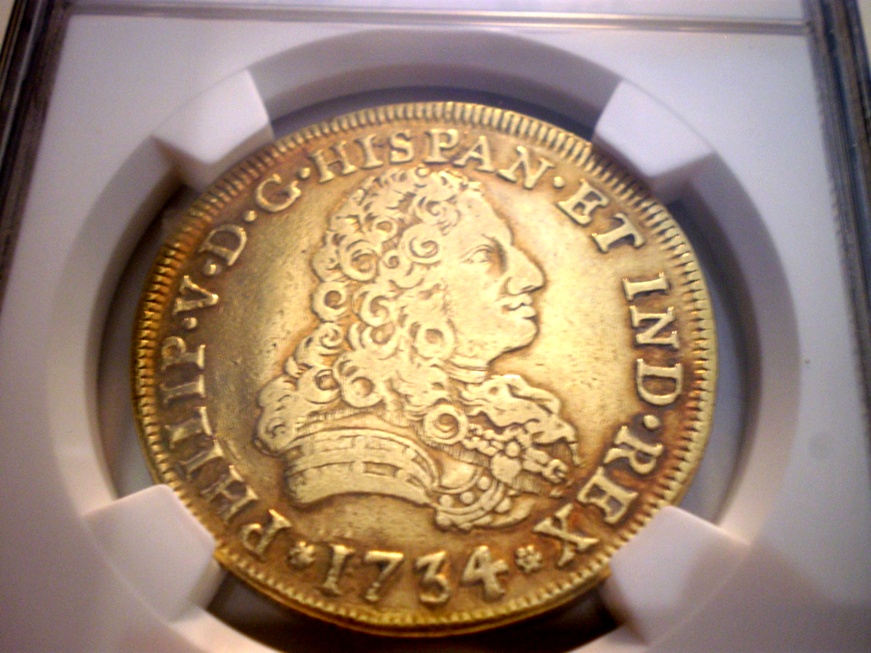 1734 MEXICO 8 ESCUDOS SPANISH COLONIAL GOLD COIN | eBay